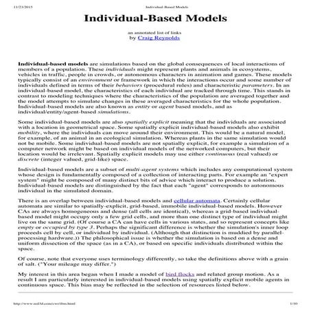 Individual based models | PDF