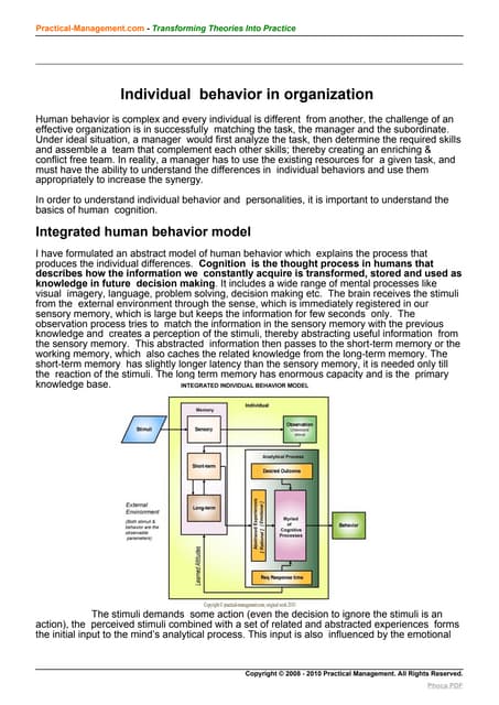 Individual behavior | PPT
