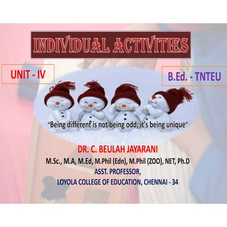 Individual activities | PDF