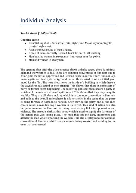 Short analysis of sunset boulevard | PDF