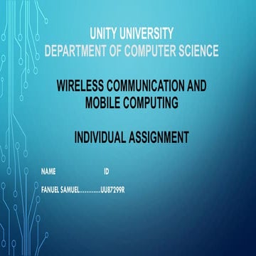 WIRELESS COMMUNICATION , MOBILE COMPUTING | PPT