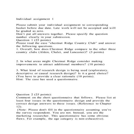 Individual assignment 1 please submit your individual assignmen | PDF