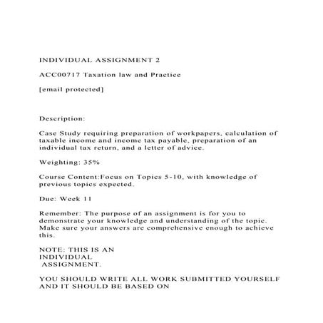 INDIVIDUAL ASSIGNMENT 2ACC00717 Taxation law and Practice.docx