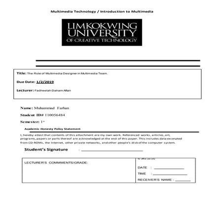 Individual assignment of multimedia technology | PDF