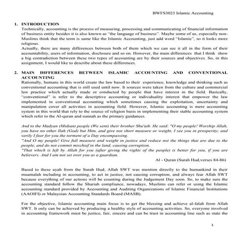 2. MAIN DIFFERENCES BETWEEN ISLAMIC ACCOUNTING AND CONVENTIONAL ACCOUNTING | DOCX