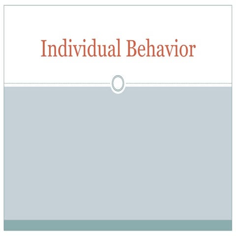 Individual behaviour | PPTX