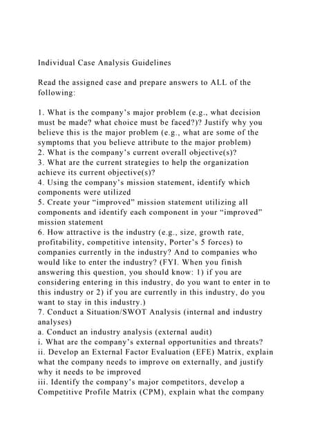An assignment of Competitive Profile Matrix | PDF