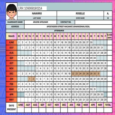 individual--class--attendance--girls-template | PDF