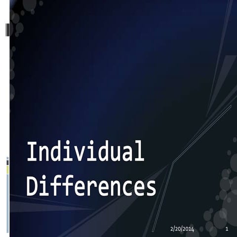 Individual differences for students Taking Education | PPTX