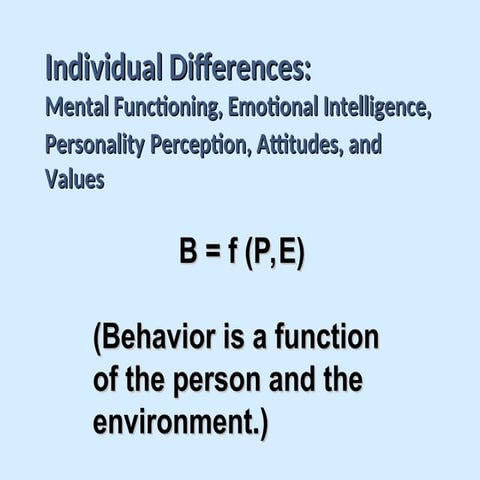 Individual Differences of different person | PPT