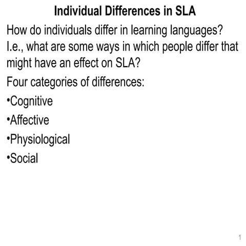 Individual differences 2 | PPT