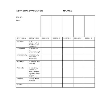 Individual evaluation | PDF