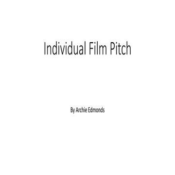 Film pitch script | PDF