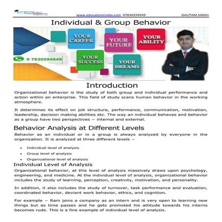 Individual & group behavior | PDF