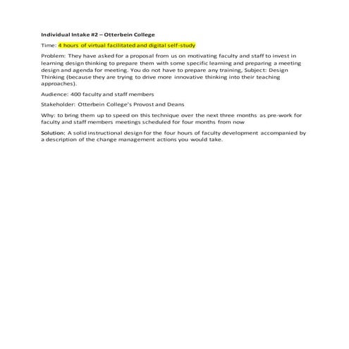 Design Thinking sample project | DOCX