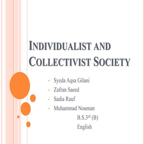 Individualist vs Collectivist Society | PPTX