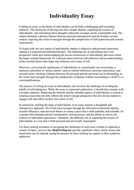 Self Control Essay. Upstate Medical University | PDF