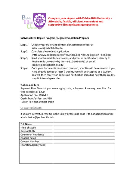 Individualized Degree Program | DOC