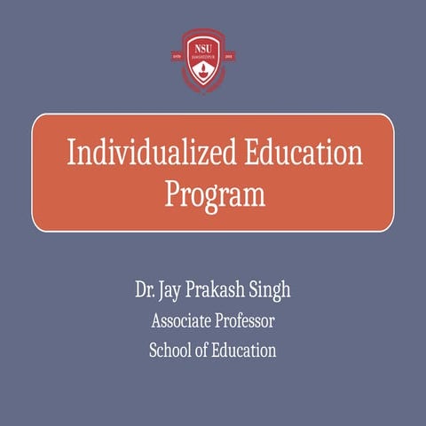 Individualized Education Program B.Ed. 3rd Semester | PPTX