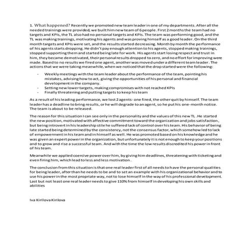 Case questions growing managers | DOC
