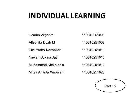 Individual Learning Portfolio | PDF