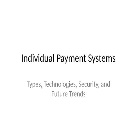 Individual Payment System in digital finance | PPTX