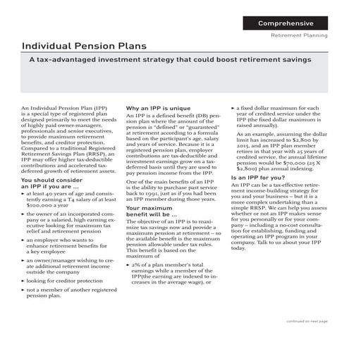Individual Pension Plan | PDF