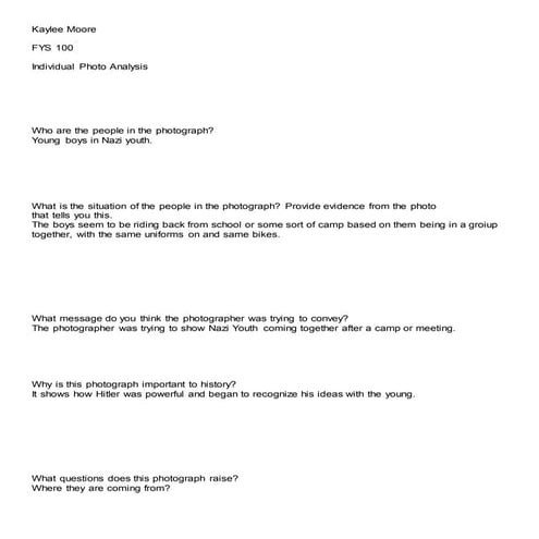 Picture analysis questions and answers