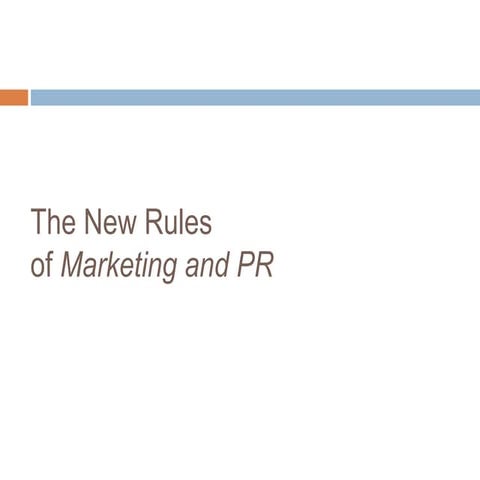 The New Rules of Marketing and PR | PPTX