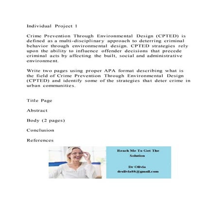 Individual Project 1Crime Prevention Through Environmental Desig | DOCX