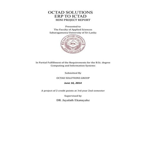 project report erp | PDF