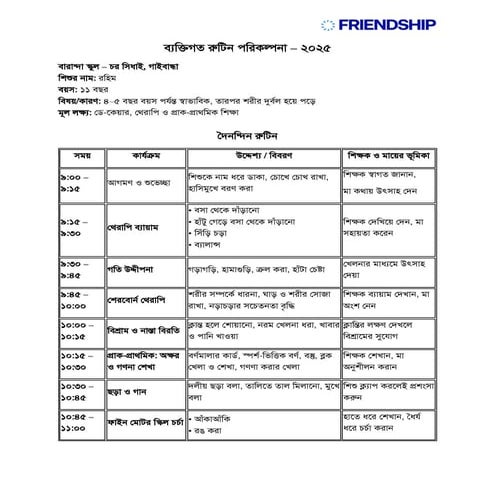 Individual Routine for child_ Varanda school in Bangla.pdf