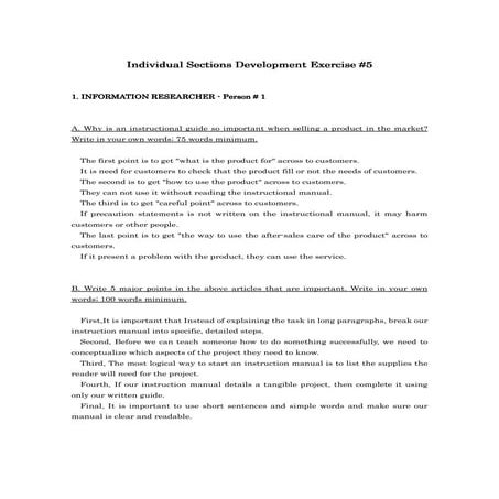 Individual sections development_exercise__5 | PDF