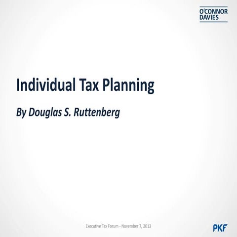 Individual Tax Planning | PDF