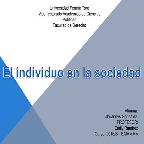 Individuo y la sociedad | PPTX