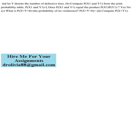 ind let Y denote the number of defective tires. (b) Compute P(X1 and .pdf