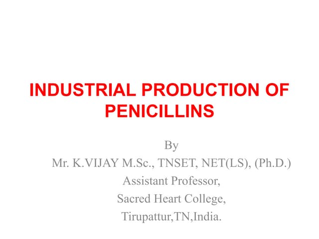 Penicillin production fermentation | PDF