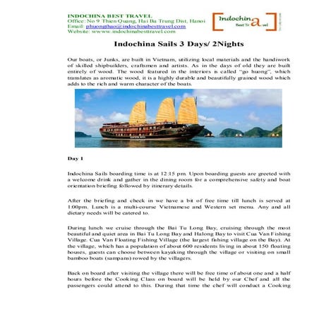 Indochina Sails in Halong 3 days - 2 nights | PDF