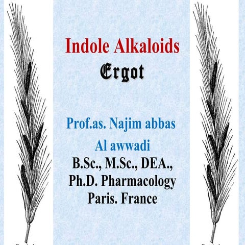 Indol alkaloids | PPT