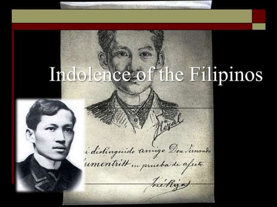 The Indolence of Filipinos | PPTX