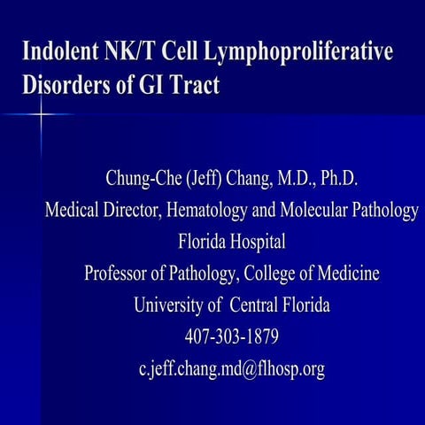 Indolent NK/T cell lymphoproliferative disorders | PDF