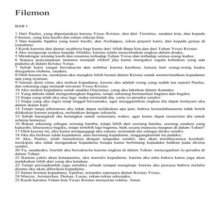 Tafsiran Surat Filemon | DOCX