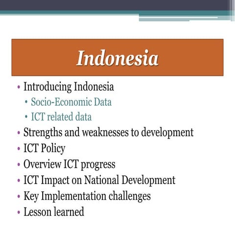 ICT innovation initiative in Indonesia | PPT