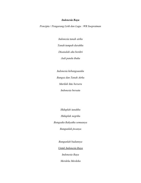 Indonesia raya | DOCX