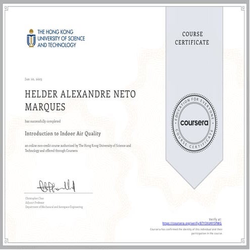 Indoor Air Quality | Coursera 2023 | PDF