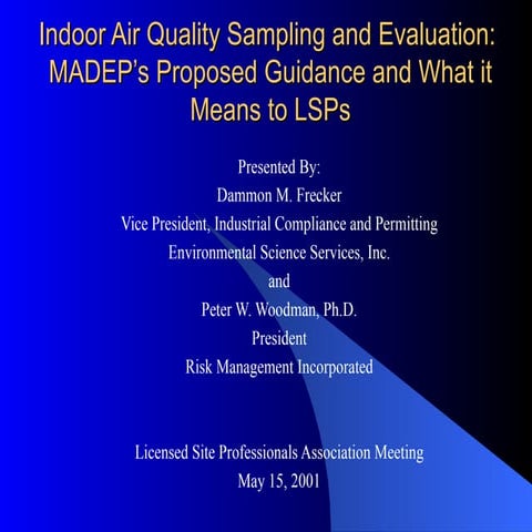 Indoor Air Quality Sampling And Evaluation | PPT