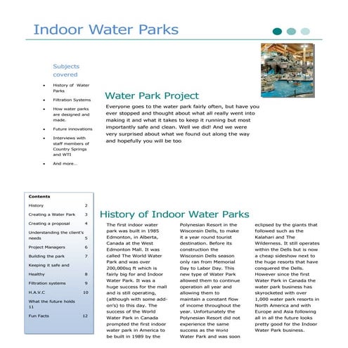 Indoor Water Parks | PDF