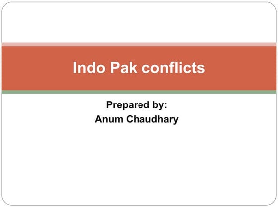 Relations between pakistan and india | PPTX