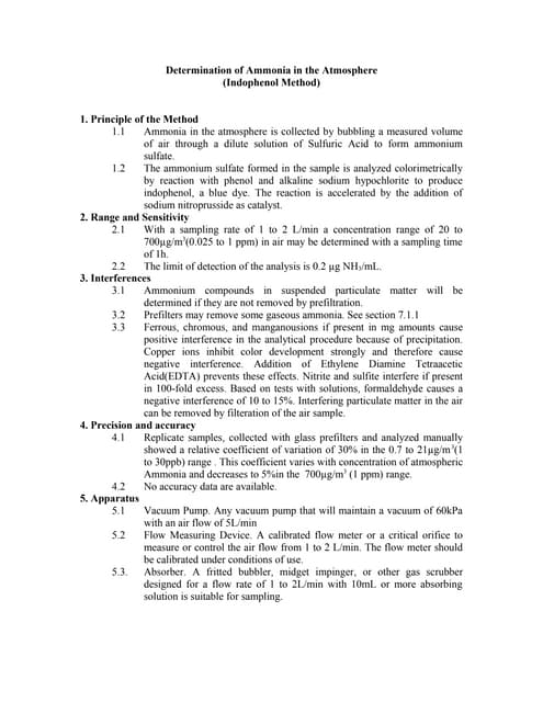 Phenate method of ammonia | DOCX