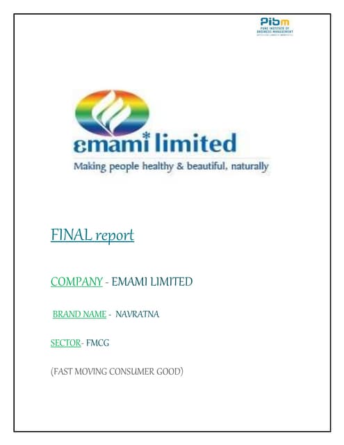 Final presentation on emami limited | PPTX | Business | Business and Finance